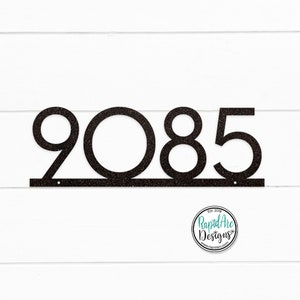 Modern Deco Metal House Number Sign | Laser Cut Steel, 3 or 4 Inch - Etsy