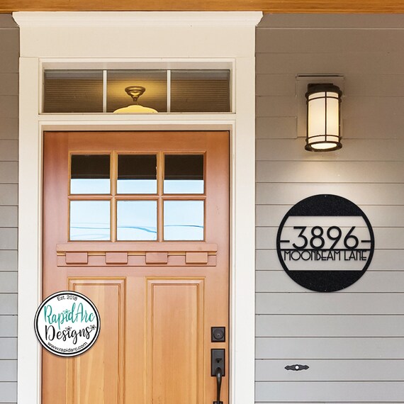 Metal Round Mid Century Modern Address Sign Retro Style - Etsy