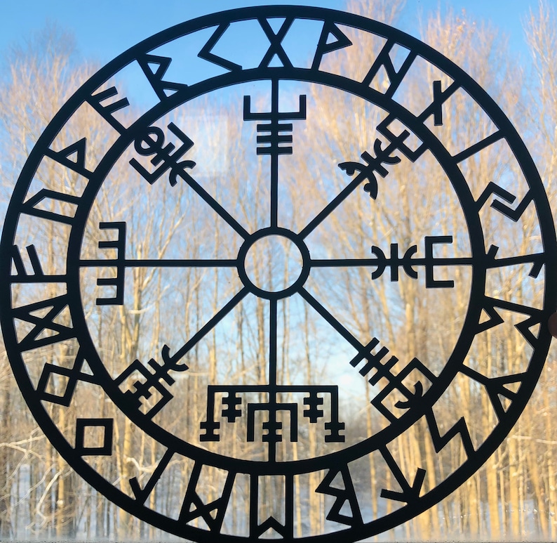 VEGVISIR RUNE Metal Icelandic Wall Art Viking Compass - Etsy