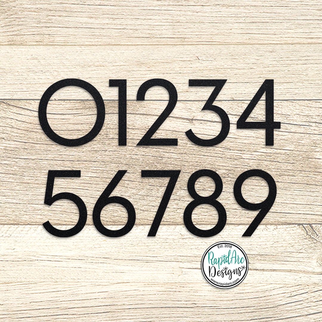 Metal Modern Deco House Numbers | Modern Individual Numbers | Retro ...