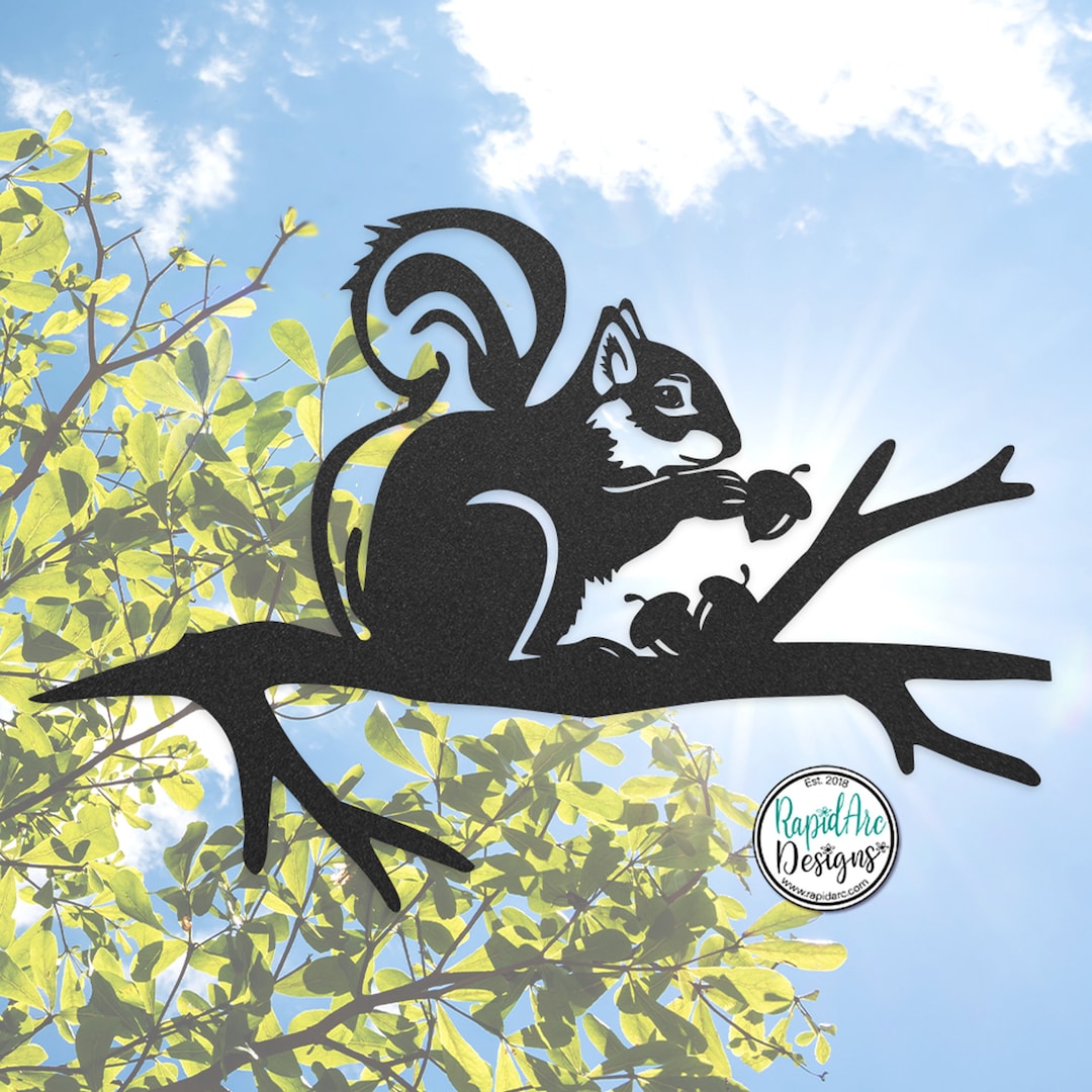 Squirrel on a Branch | Metal Tree Stake | Squirrel Lovers Gift | Metal ...