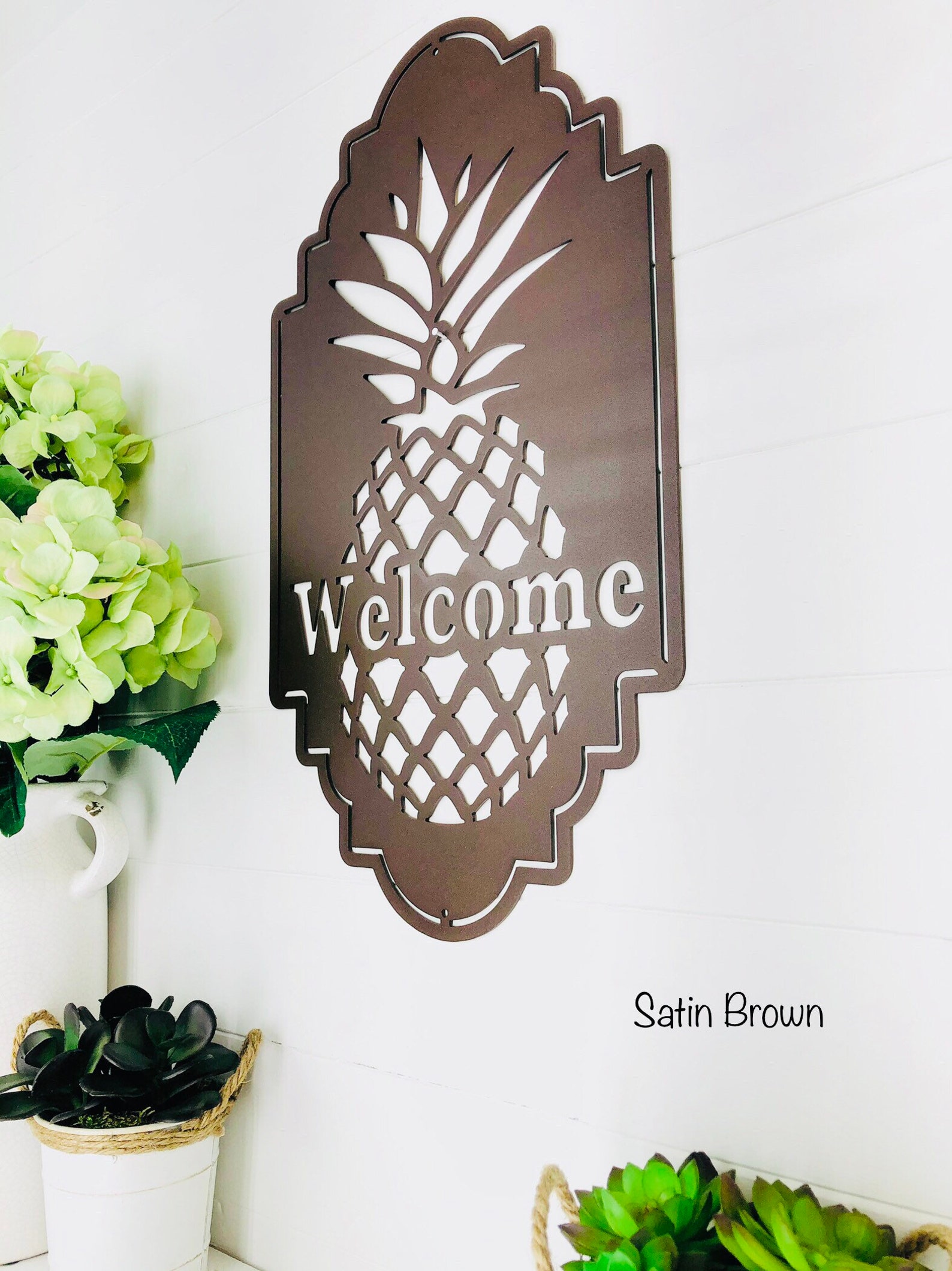 PINEAPPLE Welcome Sign Patio Decor Porch Sign Outdoor - Etsy