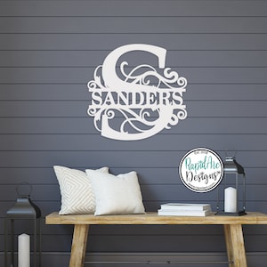 Personalized Metal Last Name Sign | Monogram Wall Decor - Etsy