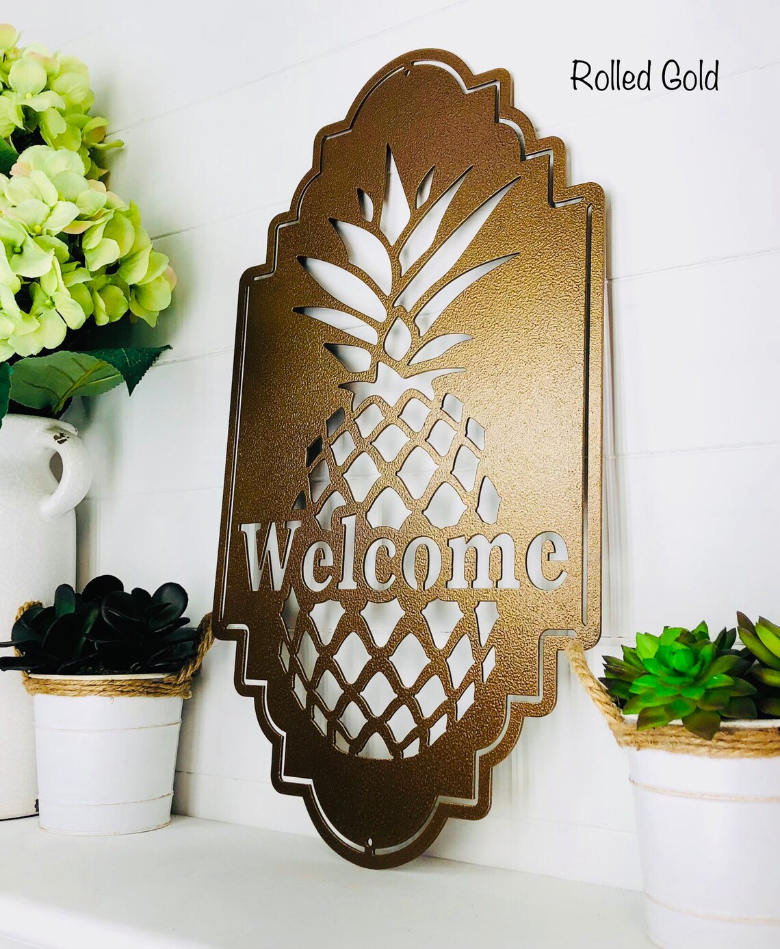 PINEAPPLE Welcome Sign Patio Decor Porch Sign Outdoor - Etsy