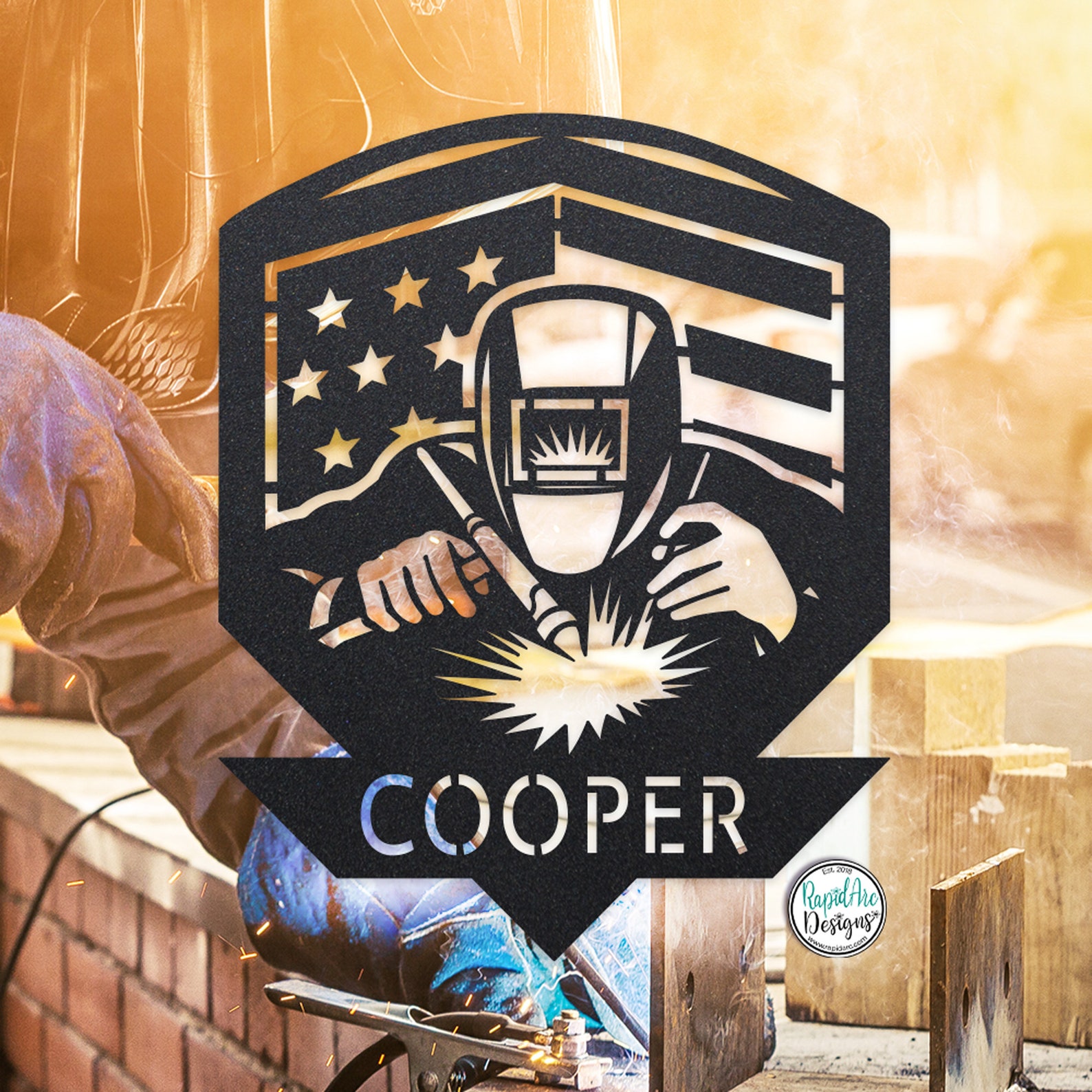 Metal Chevron Welding Name Sign customized Sign for Welder - Etsy