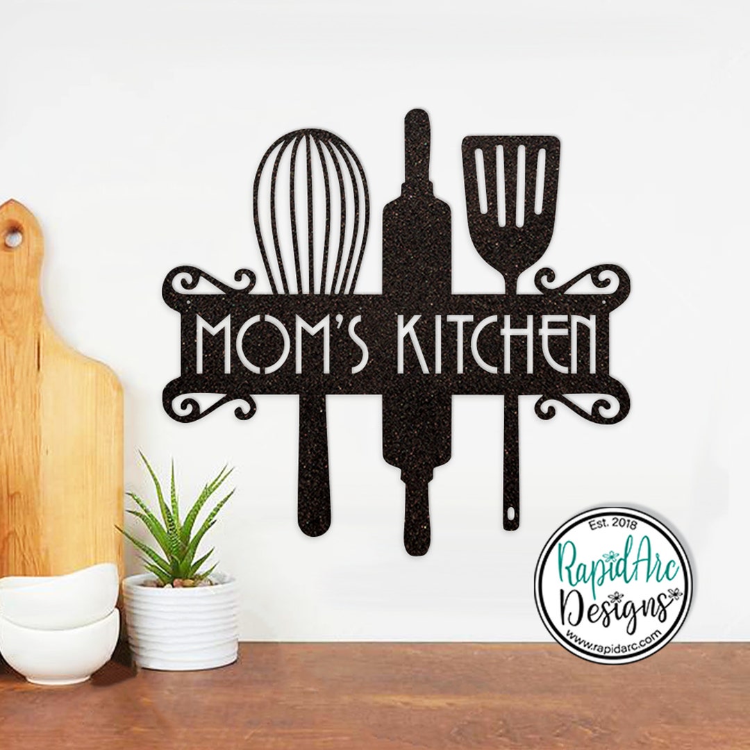 Personalizable Kitchen Sign Mom's Kitchen Mid Century Mondern Font ...