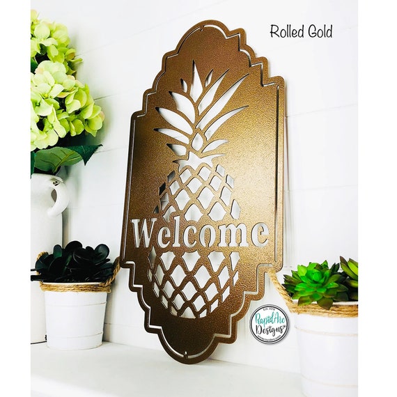 PINEAPPLE Welcome Sign Patio Decor Porch Sign Outdoor - Etsy