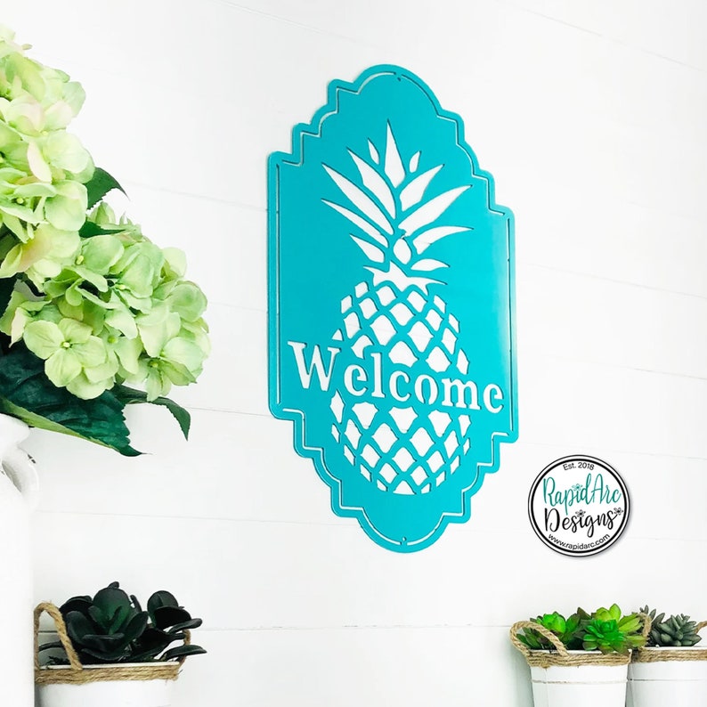 PINEAPPLE Welcome Sign Patio Decor Porch Sign Outdoor - Etsy
