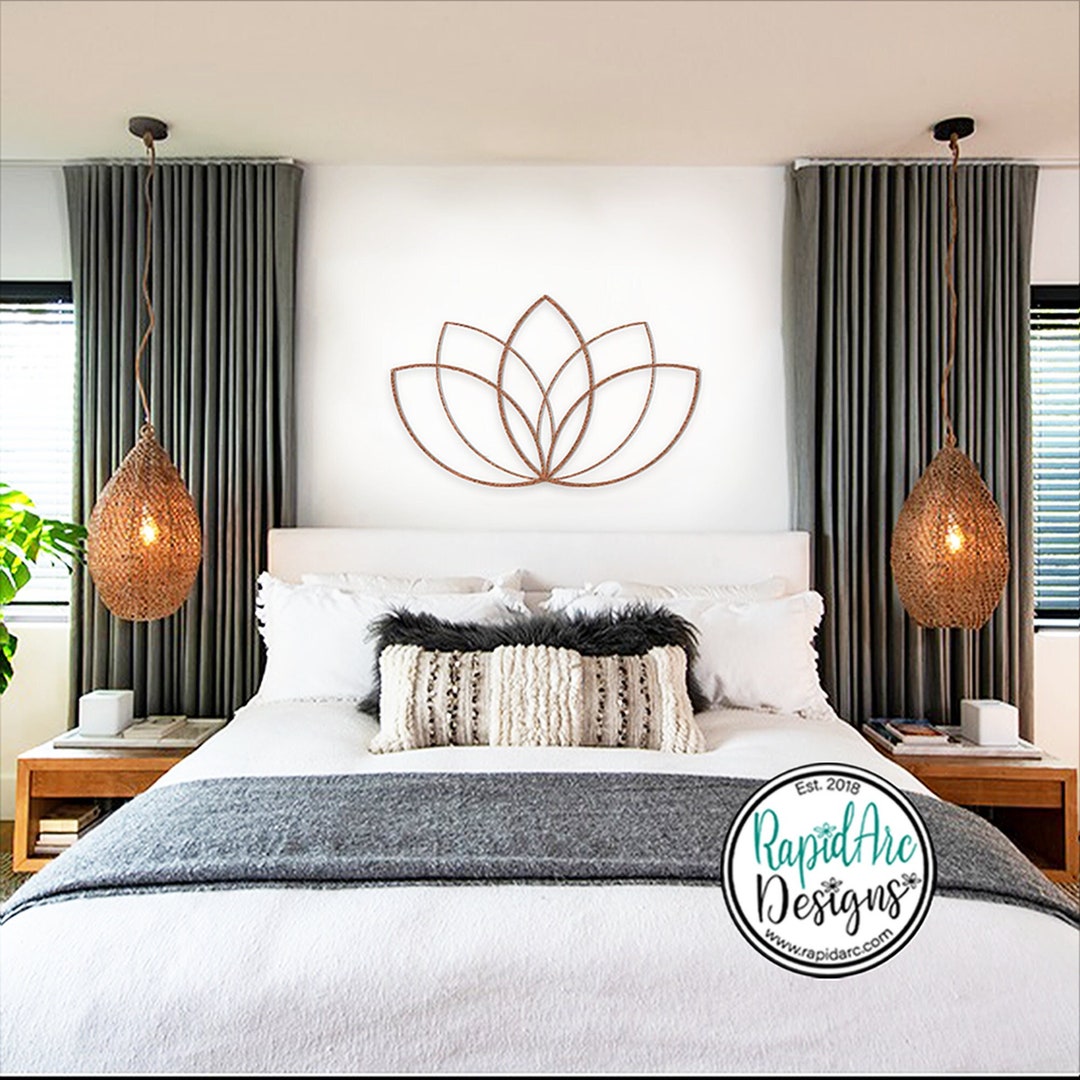 Metal Geometric Lotus Flower | Minimalist Lotus Design | Metal Wall Art ...