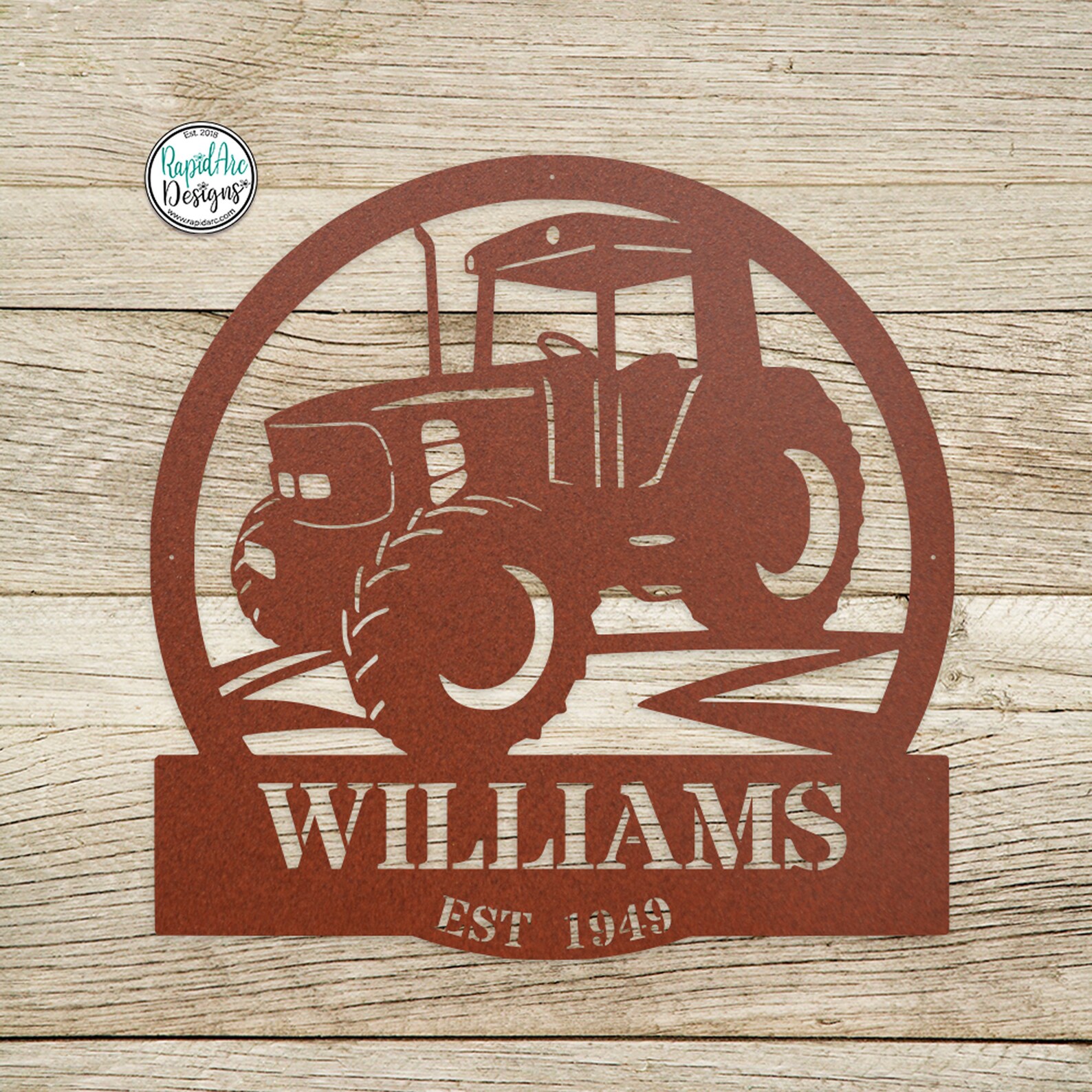 Personalized Metal TRACTOR Sign Custom Family Sign Name - Etsy