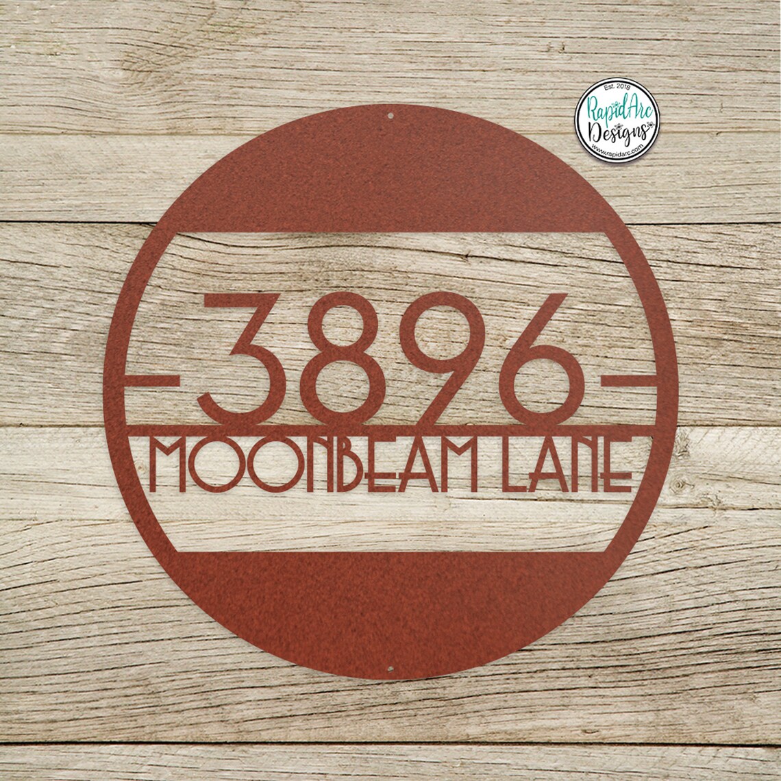 Metal Round Mid Century Modern Address Sign Retro Style - Etsy
