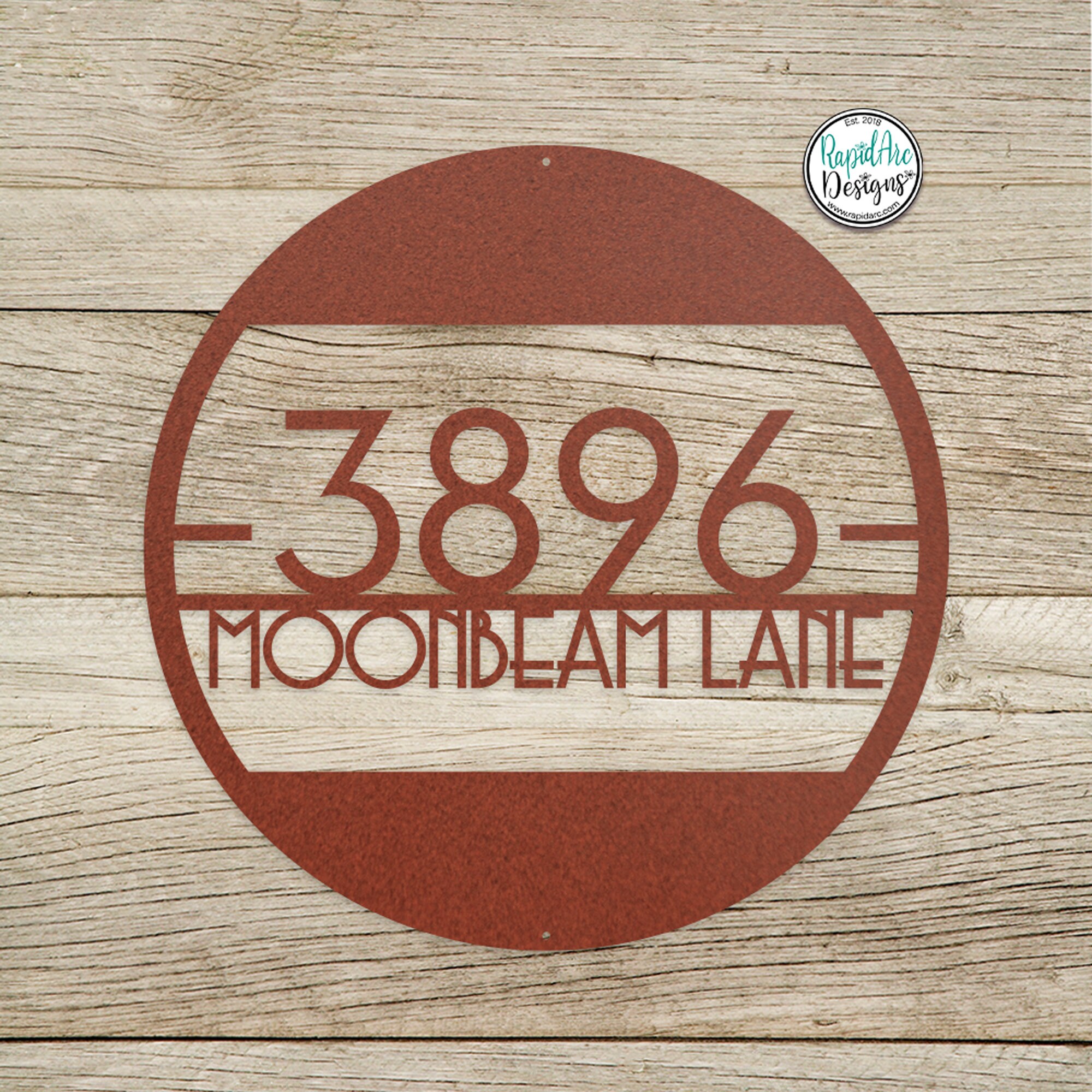 Metal Round Mid Century Modern Address Sign Retro Style - Etsy