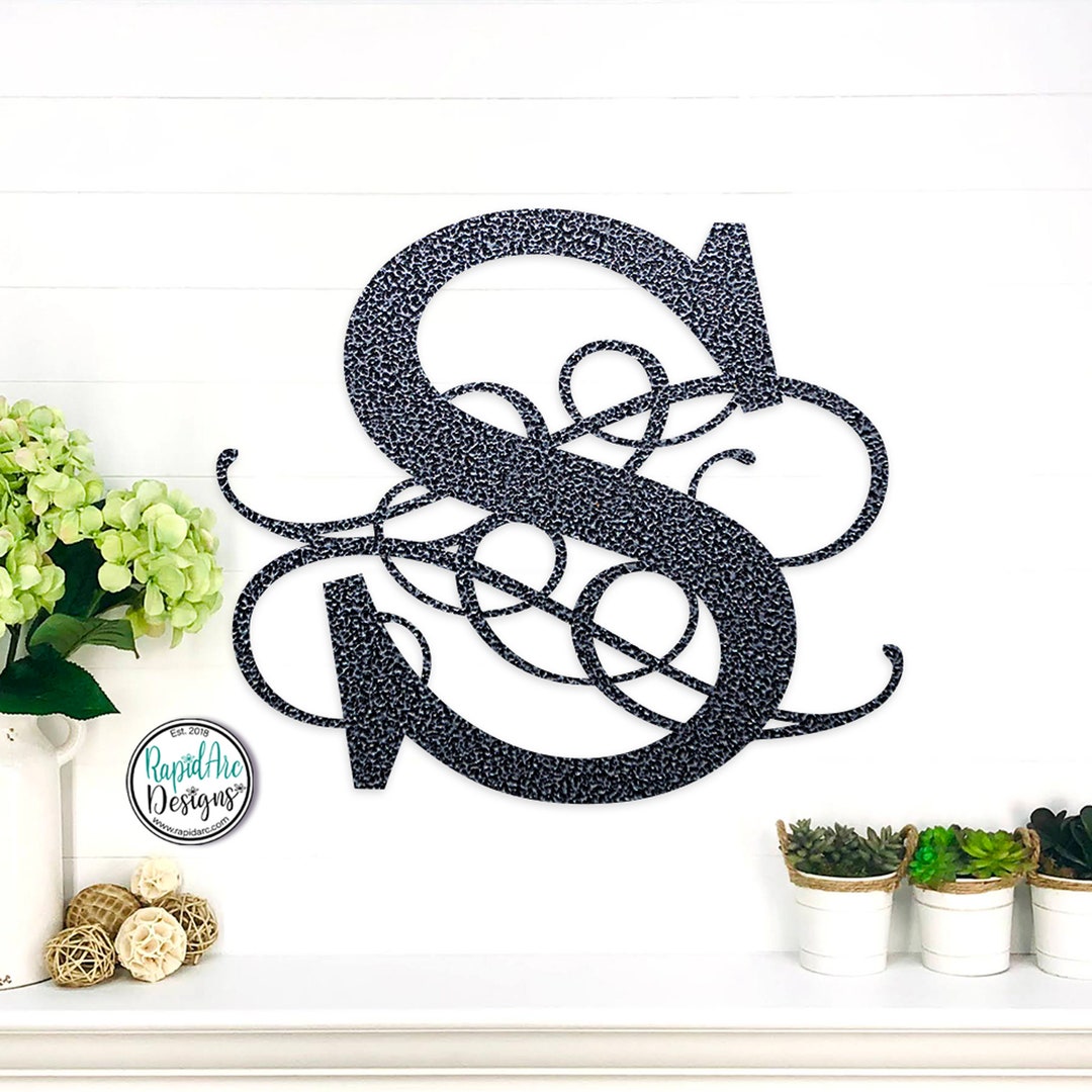 Metal Letter Outdoor Monogram | Metal Wall Decor | Monogram Sign ...