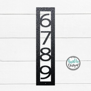 Modern Nouveau Vertical Metal House Number Sign | Address Plaque - Etsy