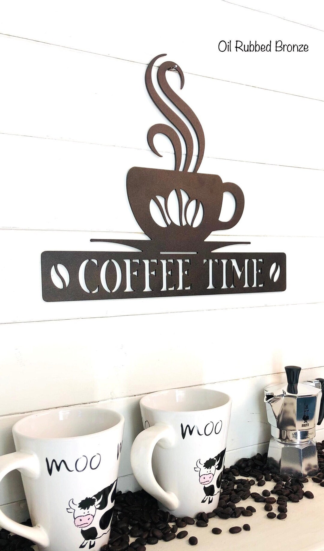 COFFEE TIME Metal Wall Sign | Coffee Lover Gift | Kitchen Sign | Metal ...