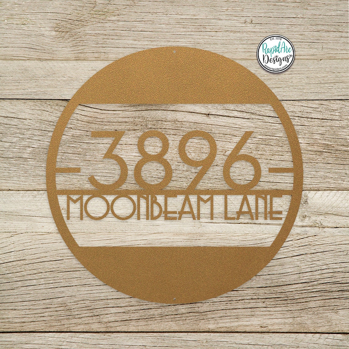 Metal Round Mid Century Modern Address Sign Retro Style - Etsy