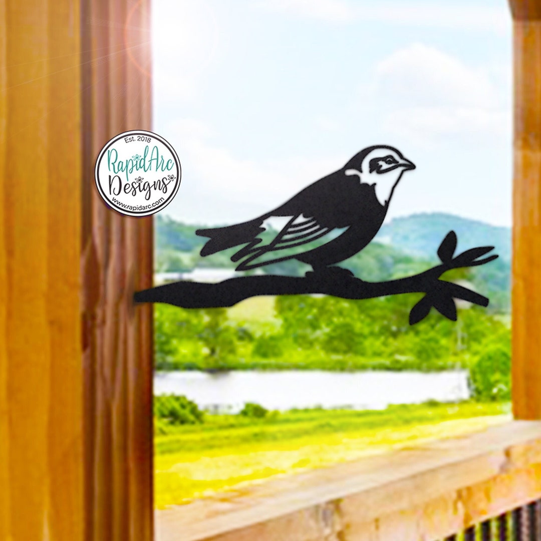 FINCH on a Branch Metal Tree Stake | Bird Lovers Gift | Metal Garden ...