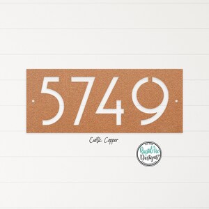 Mid Century Modern Metal Address Sign | Rectangular House Number - Etsy
