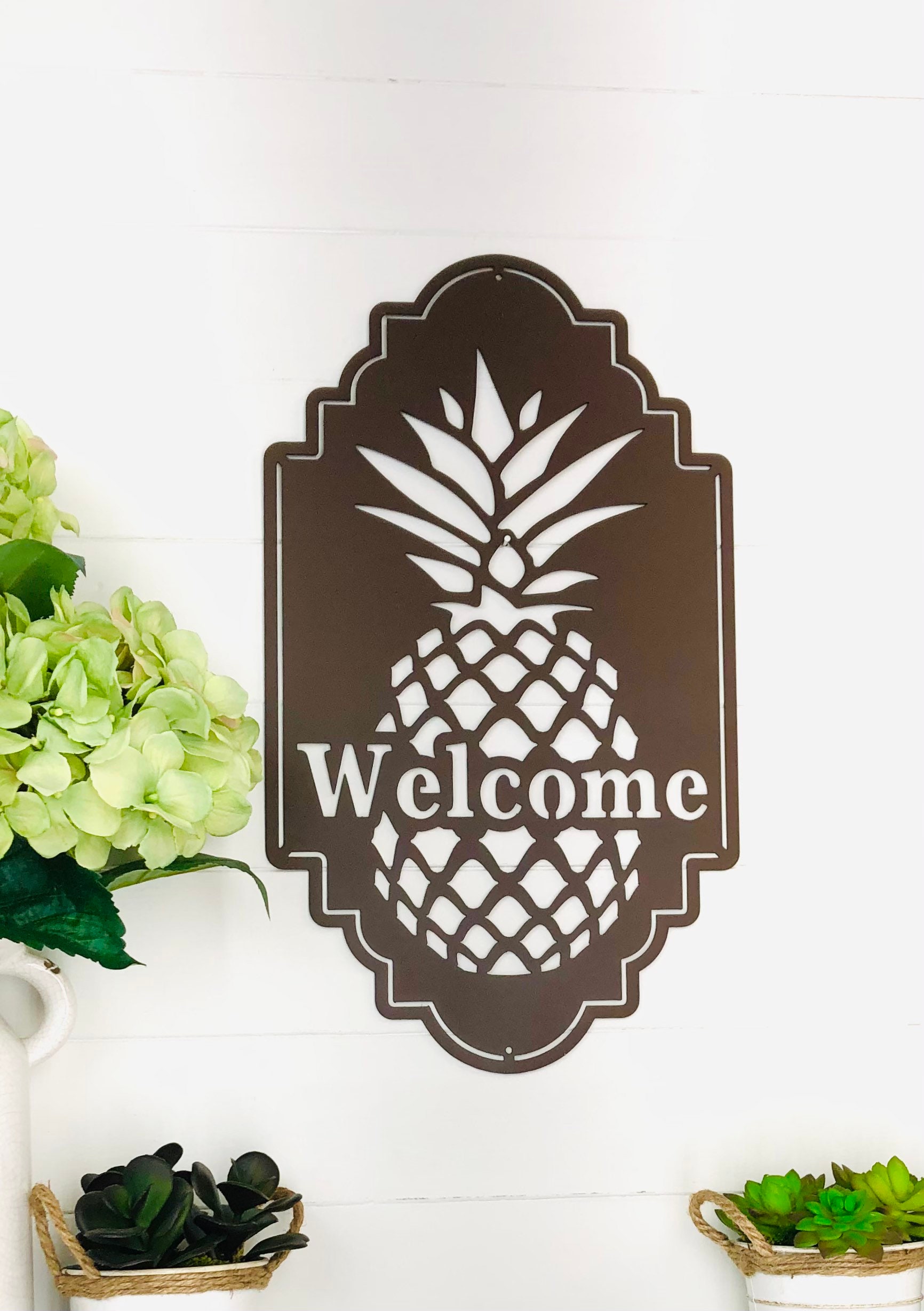 PINEAPPLE Welcome Sign Patio Decor Porch Sign Outdoor - Etsy