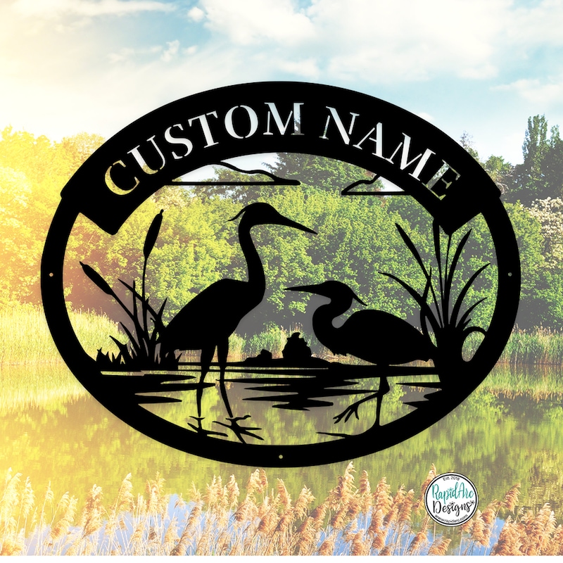 Herons in Marsh Art - Etsy