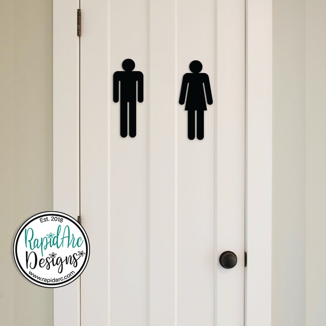 Metal Man and Woman Bathroom Signs | Bathroom People | Restroom ...