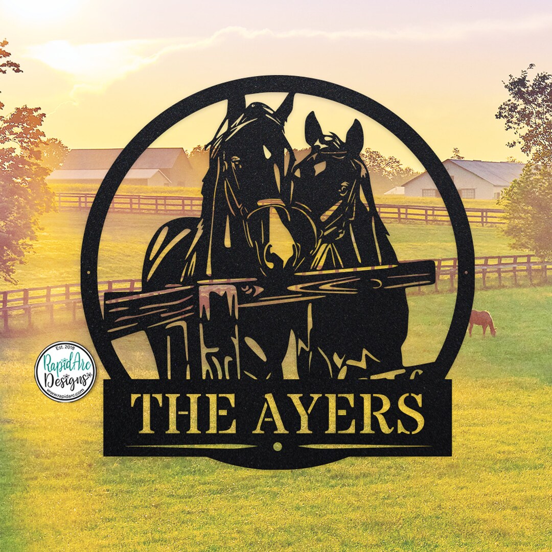 Custom Horses Name Sign | Personalized Metal Horse Sign | Horses at the ...