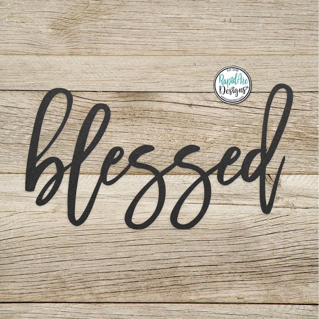 Blessed Metal Word | Family Room Decor | Blessed Sign | Metal Wall ...