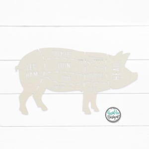 PIG CUTS Metal Wall Sign | Farmhouse Kitchen Wall Decor | Butcher Shop ...