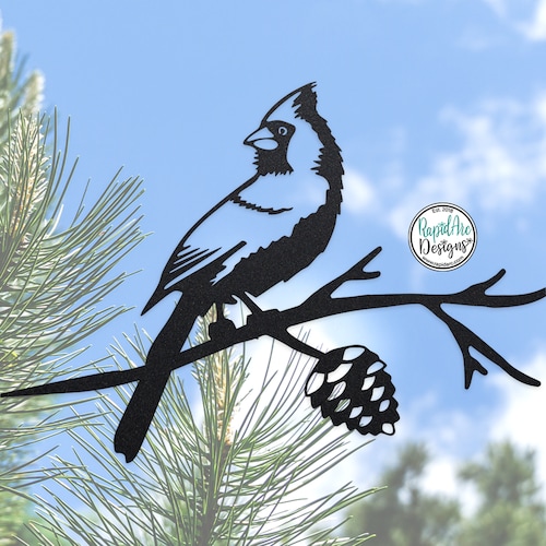 Cardinal Metal Bird Yard Garden Art Gift Free Shipping - Etsy