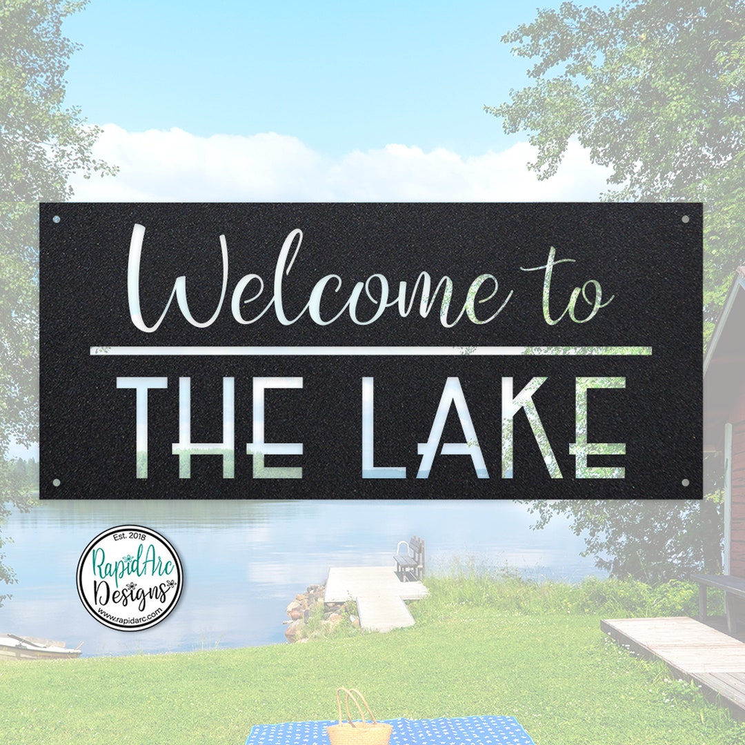 Welcome to the Lake Metal Sign | Mid Century Modern Lake Sign | Lake ...