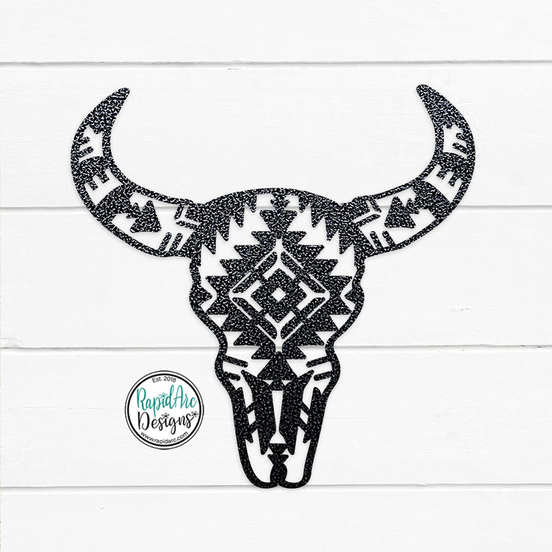 Aztec Cow Skull Wall Ornament Metal Cow Skull Sign Outdoor or Indoor ...