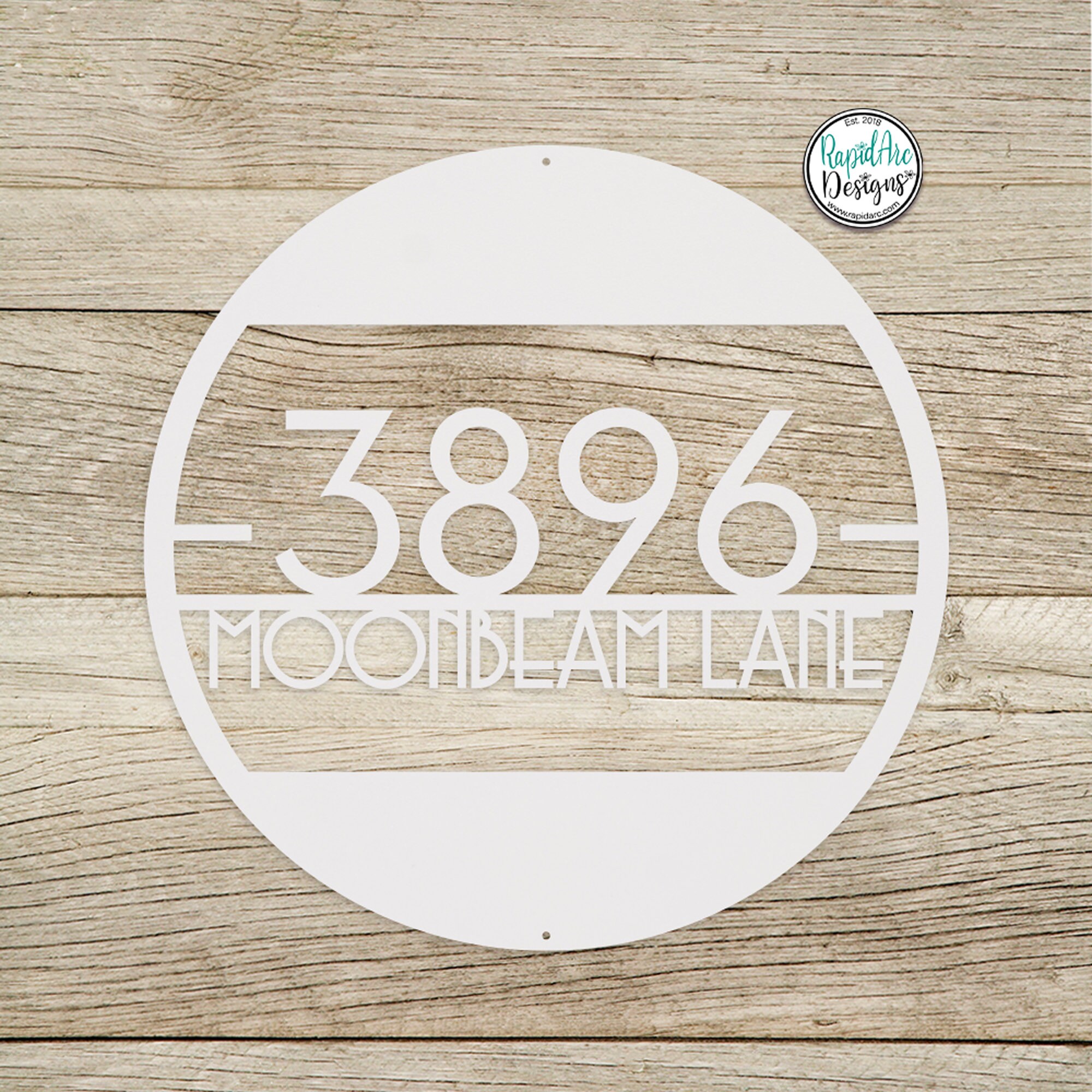 Metal Round Mid Century Modern Address Sign Retro Style - Etsy