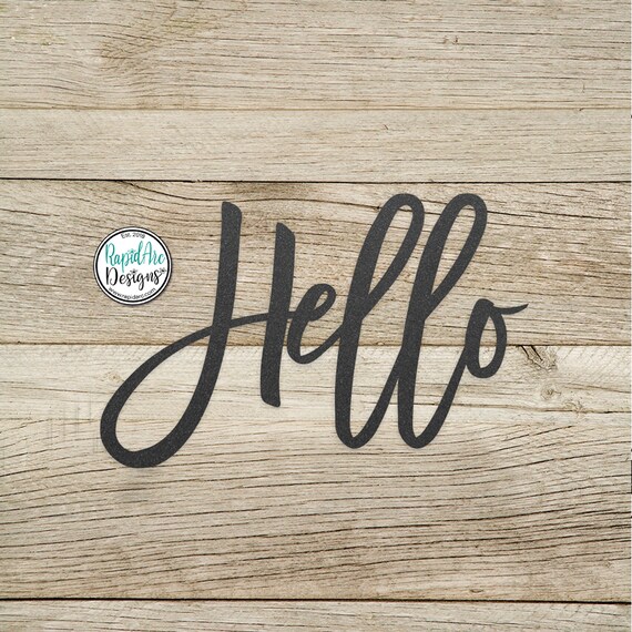 Hello Metal Word Hello Sign Metal Wall Decor Hello Entry - Etsy