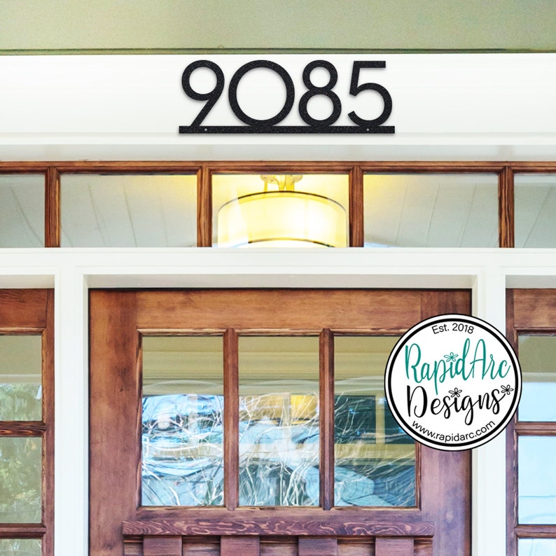 Modern Deco Metal House Number Sign | Laser Cut Steel, 3 or 4 Inch - Etsy