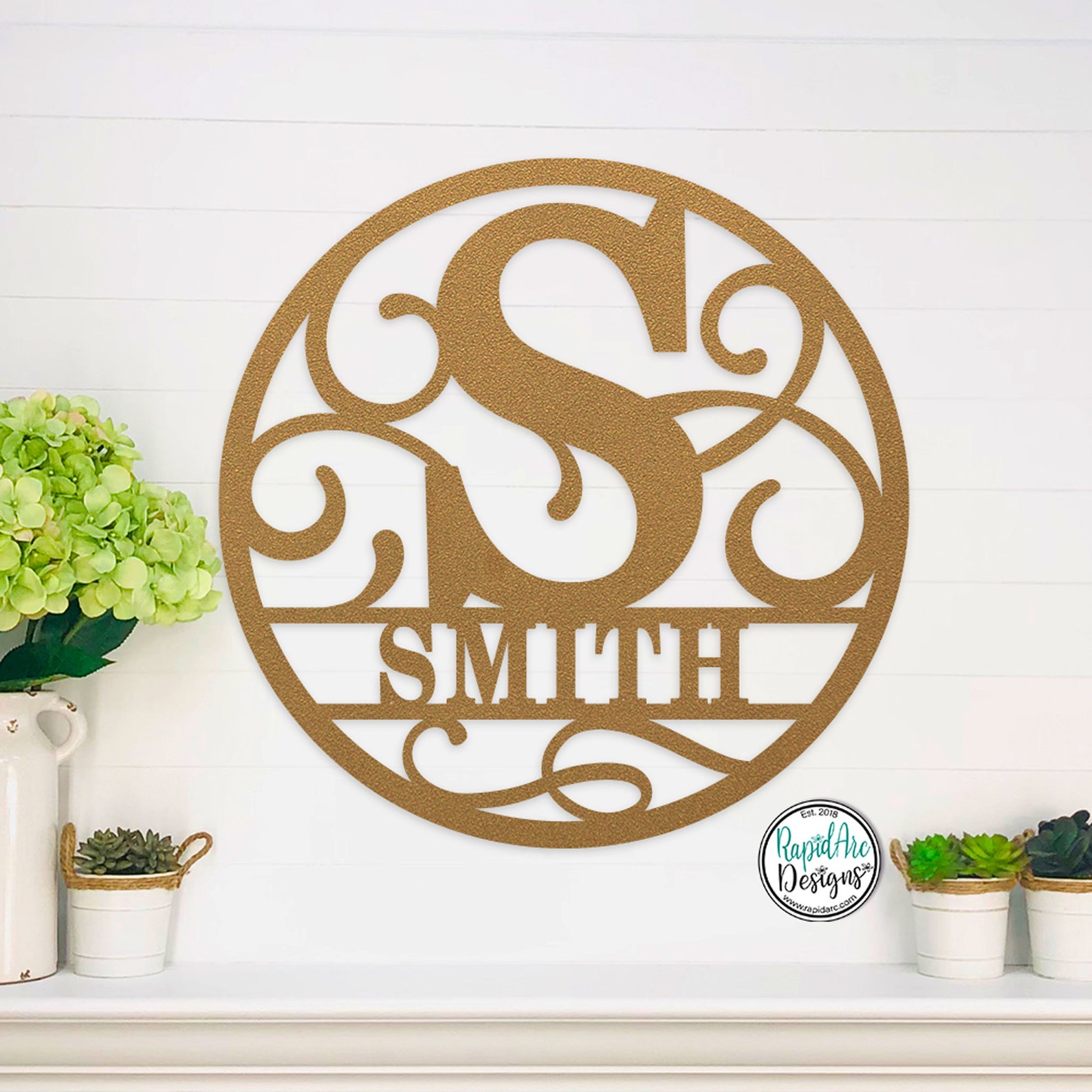 Personalized Metal Monogram Name Sign Custom Family Name | Etsy