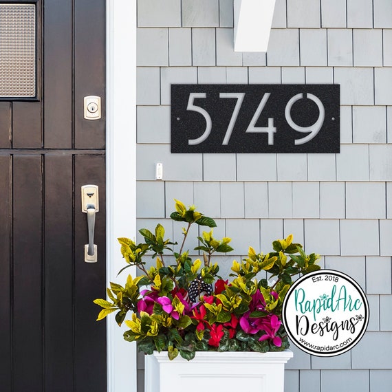 Mid Century Modern Rectangular House Number Sign Modern - Etsy