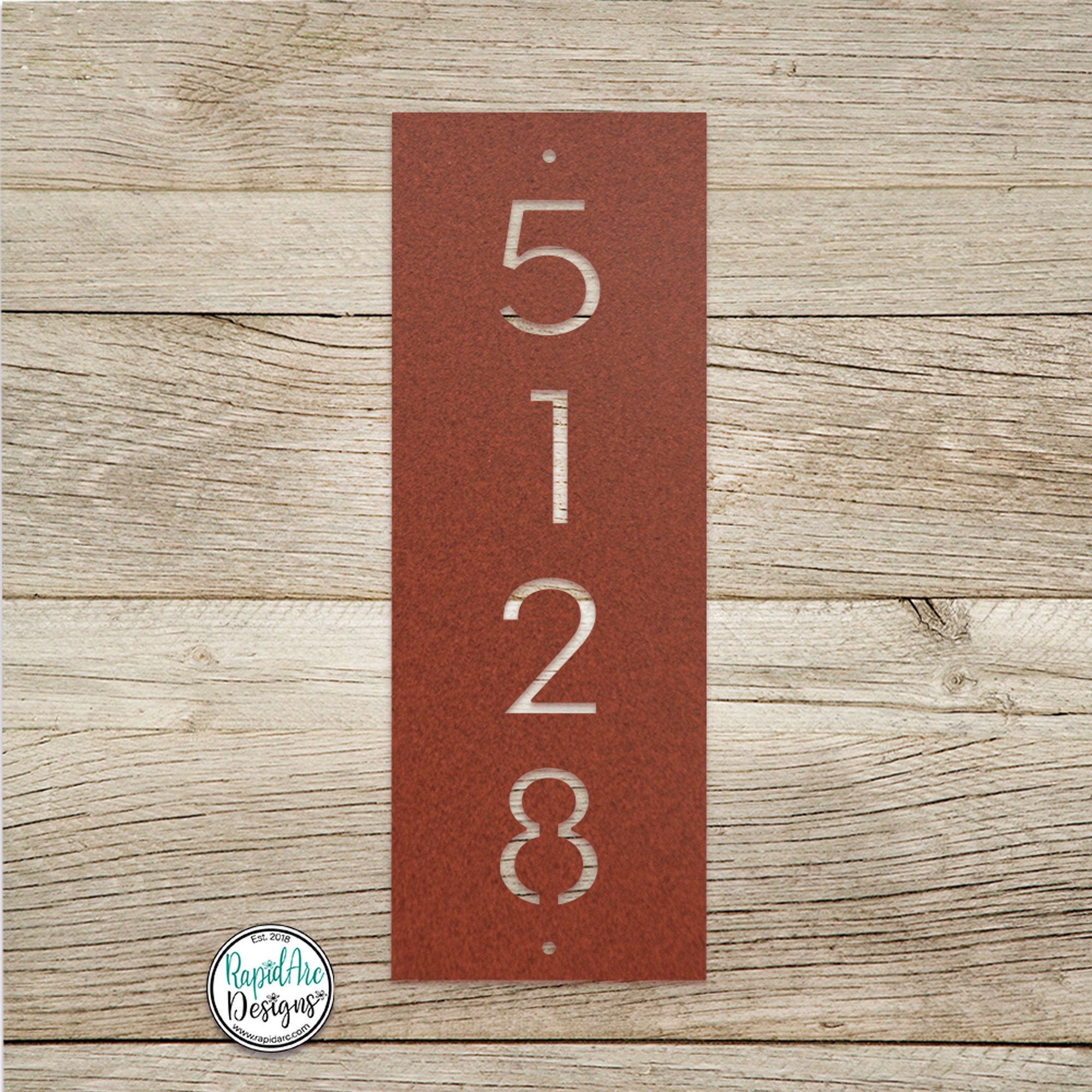 Modern Deco Vertical House Number Sign Metal Address Number - Etsy
