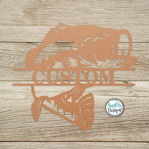 Personalized Bass Name Sign | Laser Cut Metal Fishing Decor - Etsy