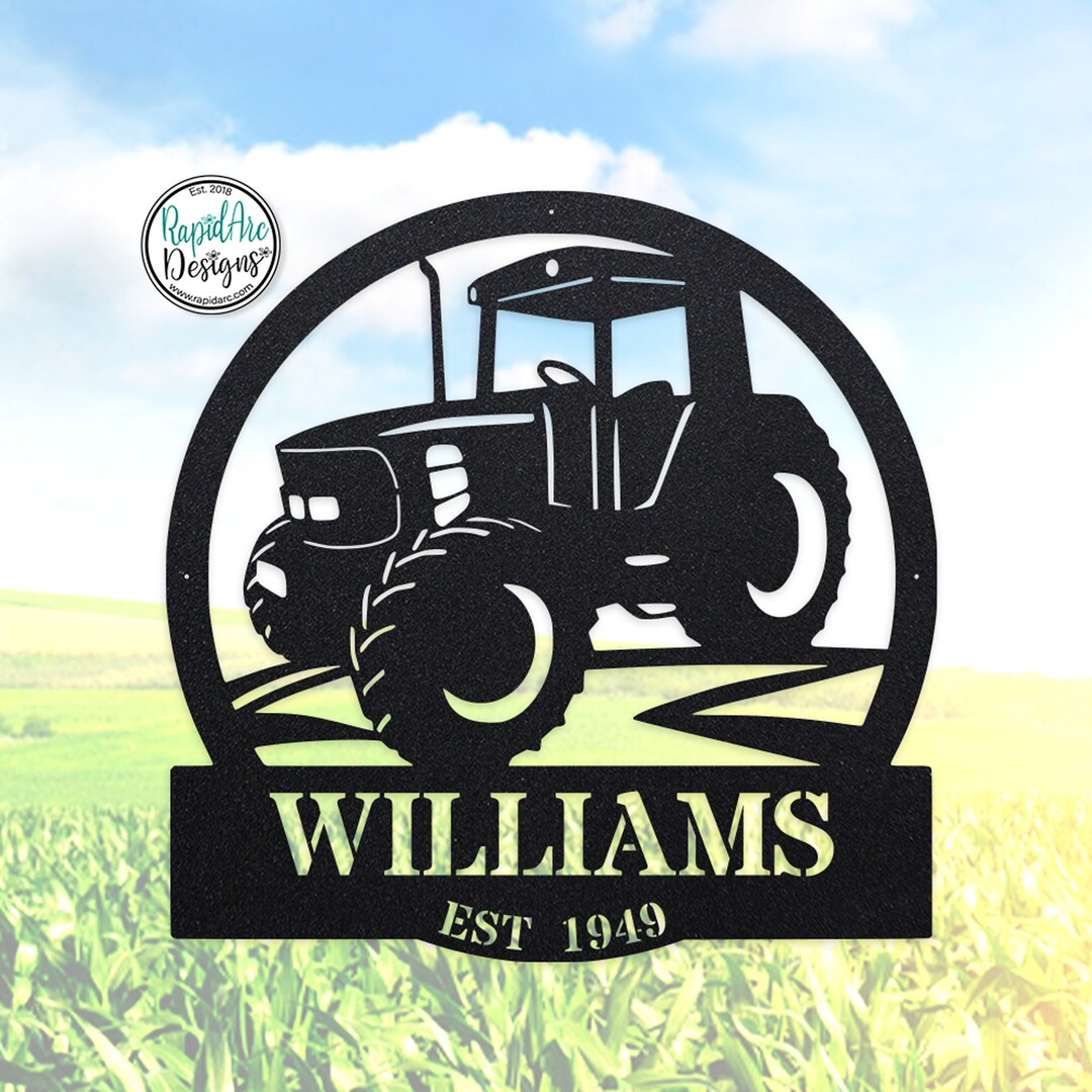 Personalized Metal TRACTOR Sign | Custom Name Sign | Farm Sign ...