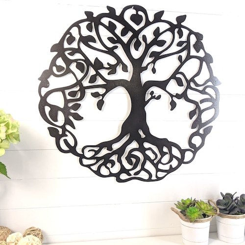 Curly Tree of Life Metal Wall Art Entryway Decor Living - Etsy