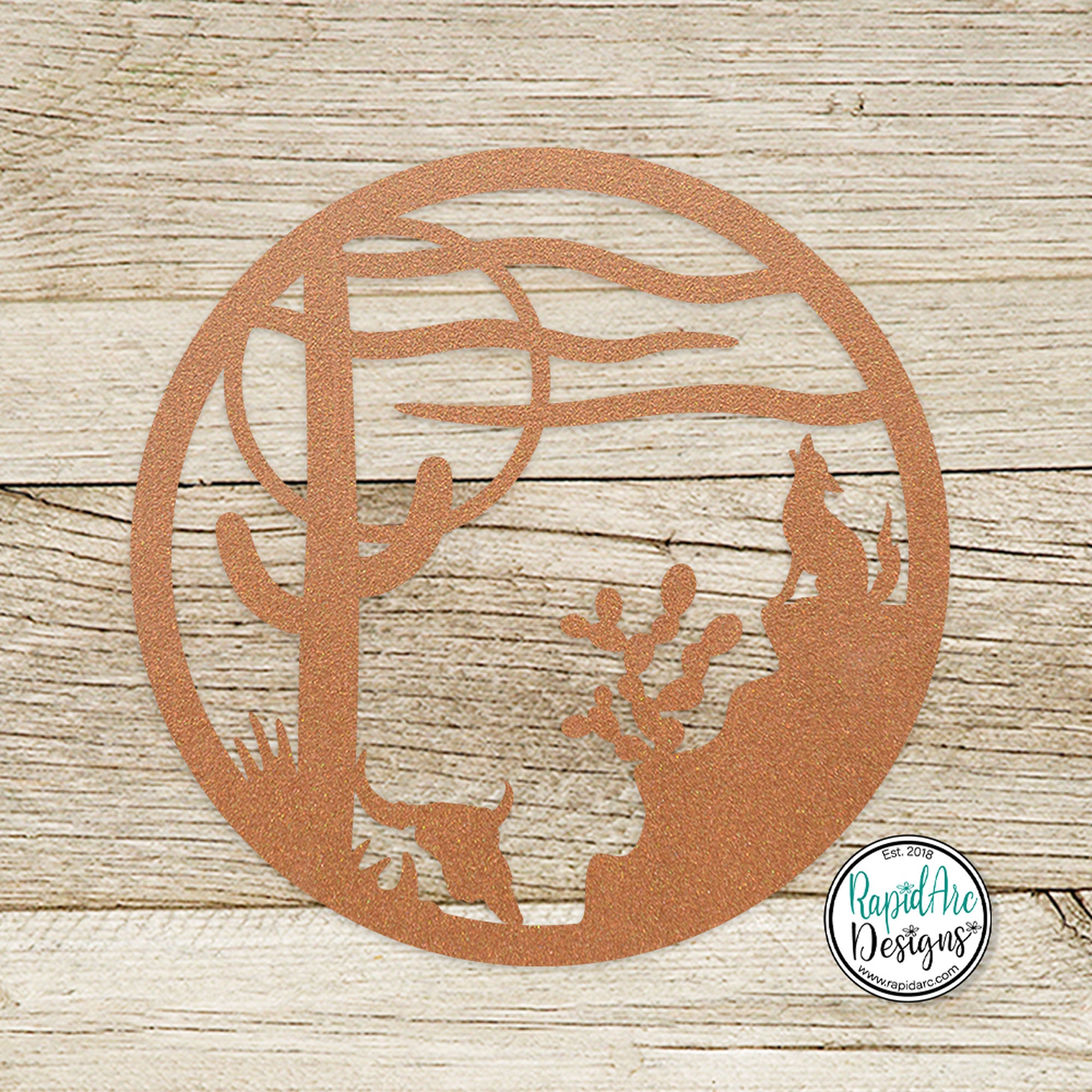 Southwestern Desert Scene Wall Hanging | Metal Desert Scene Sign ...