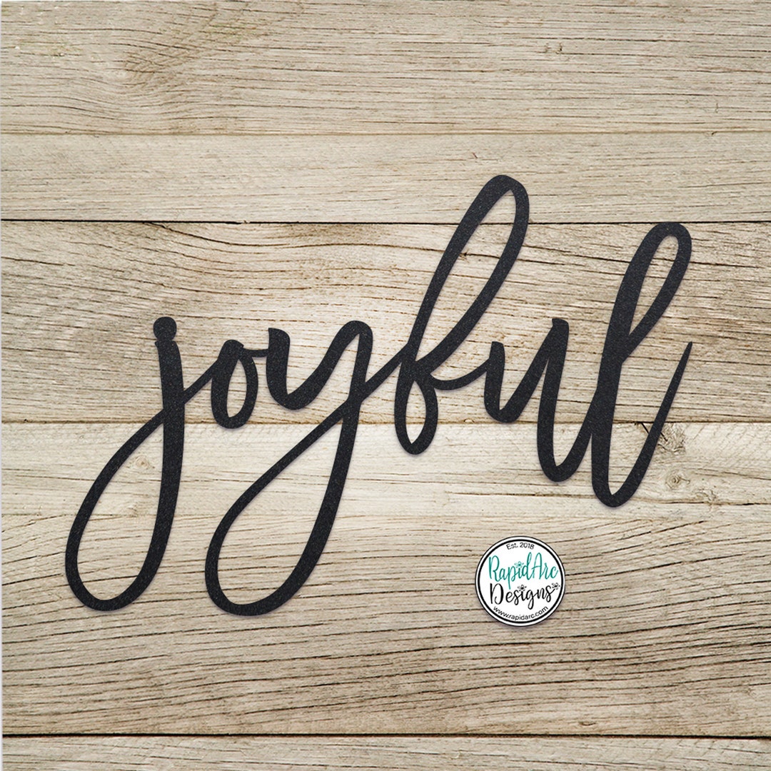 Joyful Metal Word | Joyful Sign | Home Wall Hanging | Script Cursive ...