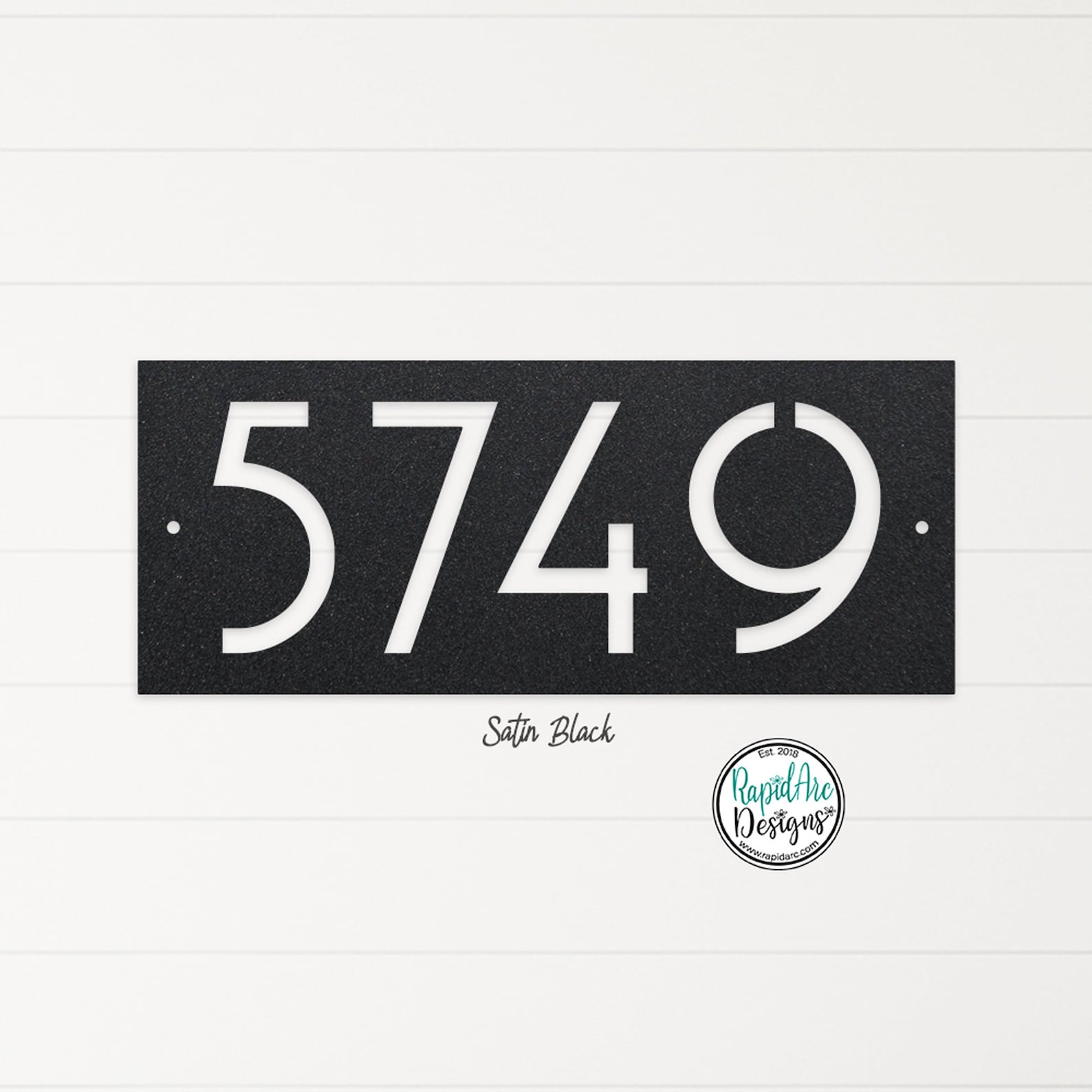 Mid Century Modern Rectangular House Number Sign Metal Address Sign ...