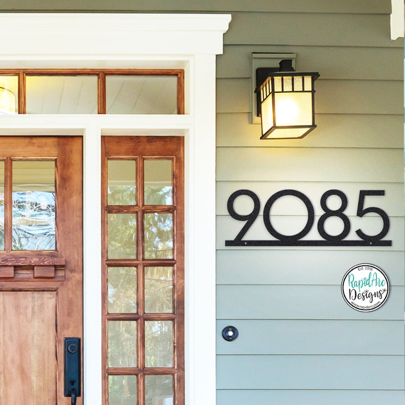 Modern Deco House Number Sign Metal Address Number Sign - Etsy