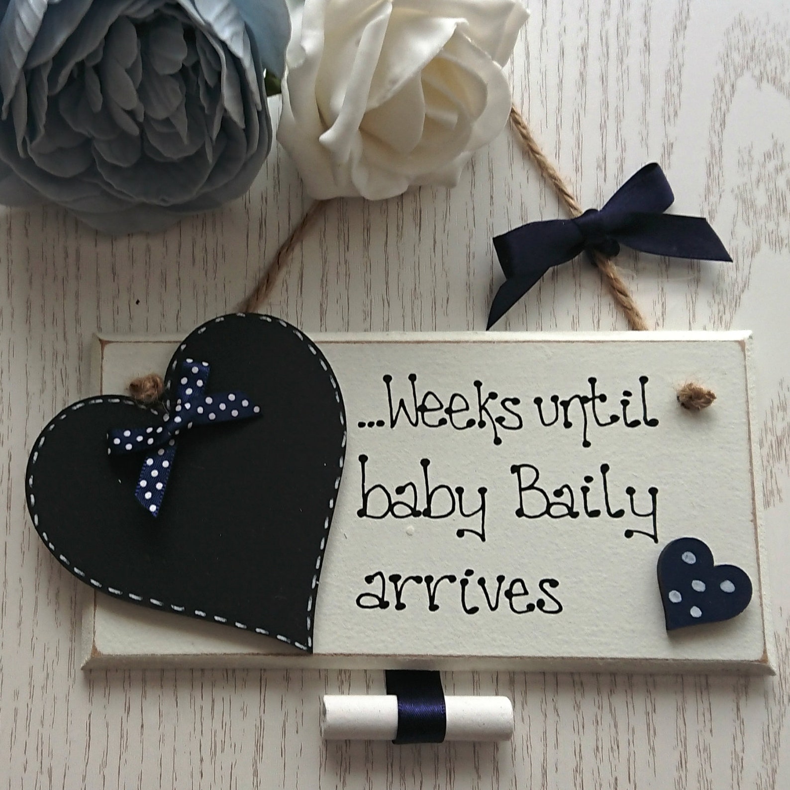 Baby Countdown Plaque Personalised Countdown to Baby - Etsy UK