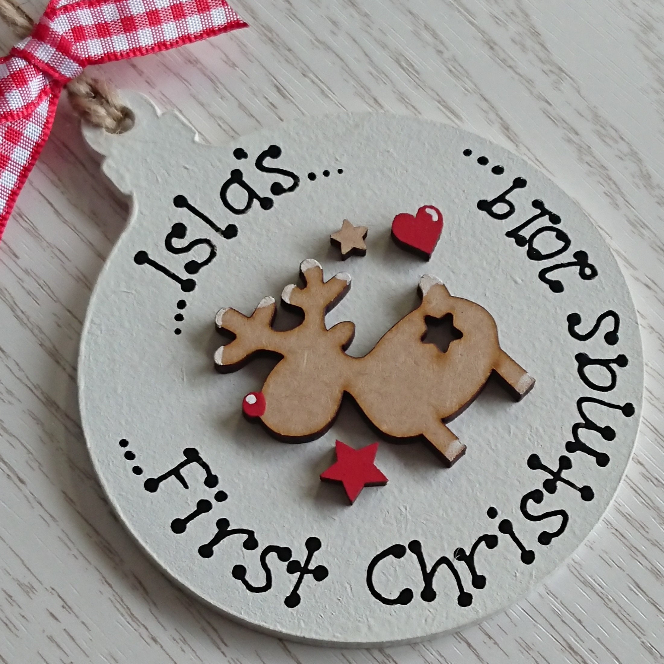 Baby's First 1st Christmas Bauble Personalised Christmas - Etsy UK