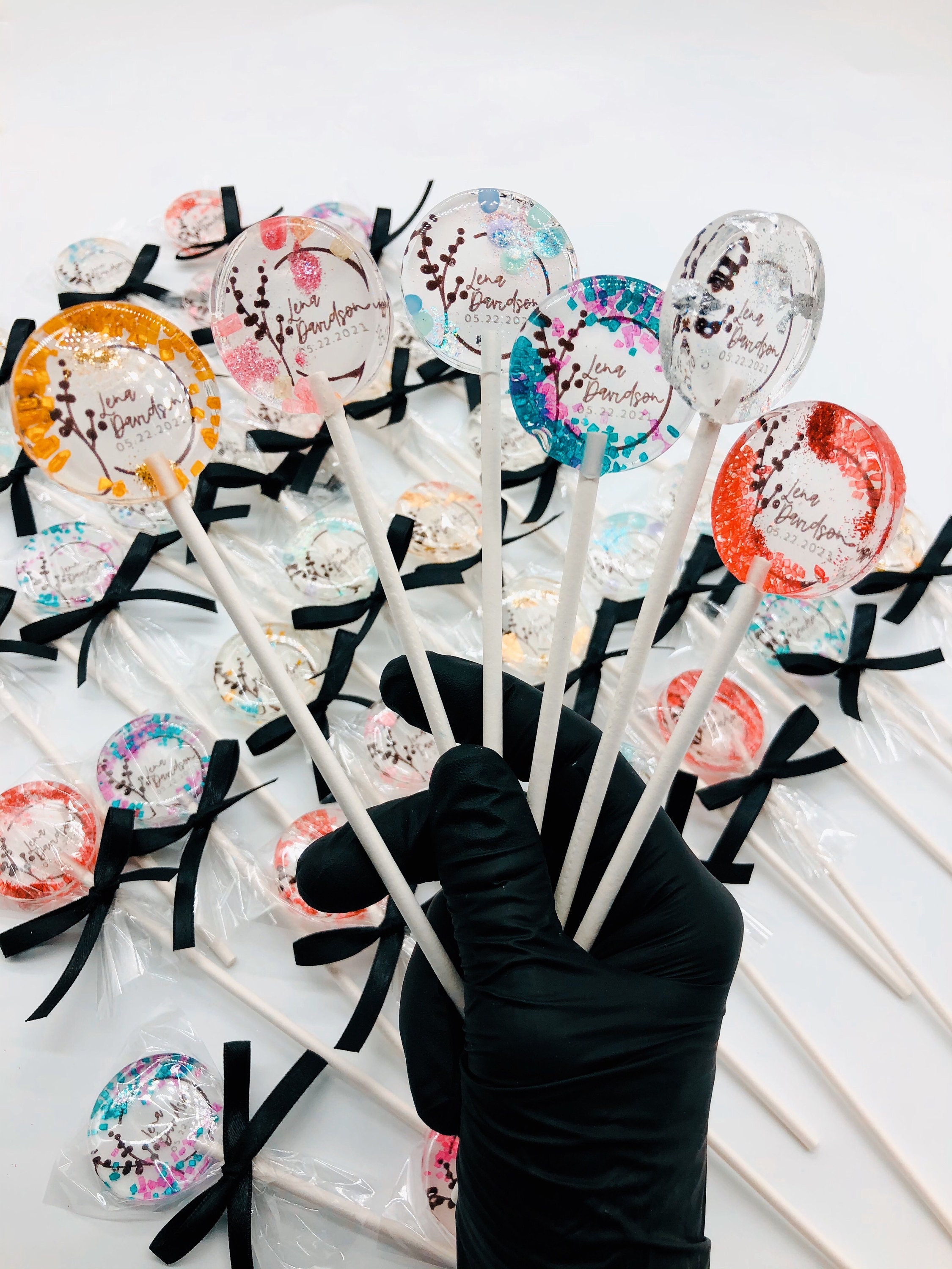 Personalized Lollipops Logo Lollipops Sparkle Lollipops | Etsy
