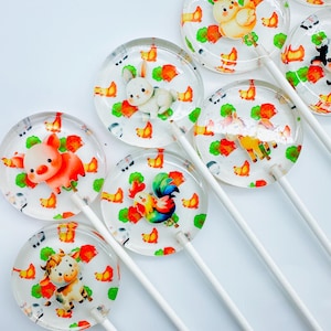 Farm Animals Themed Lollipops - Farm Party Favors - Cute Party Favors ...