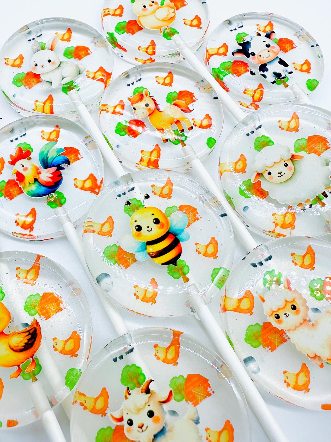Farm Animals Themed Lollipops - Farm Party Favors - Cute Party Favors ...