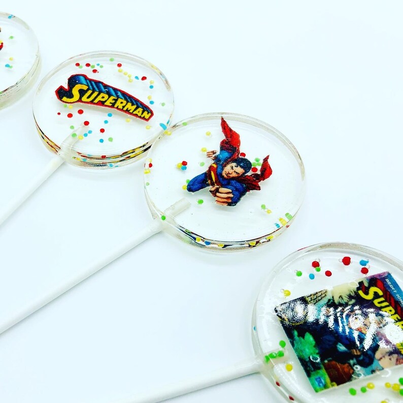 Edible Image Lollipop Logo Lollipop Superhero Lollipops | Etsy